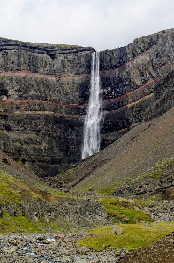 Hengifoss Waterfall in Iceland Stock Photo - Image of euro, river ...