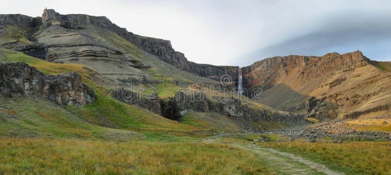 Hengifoss Waterfall in Iceland Stock Photo - Image of beautiful ...