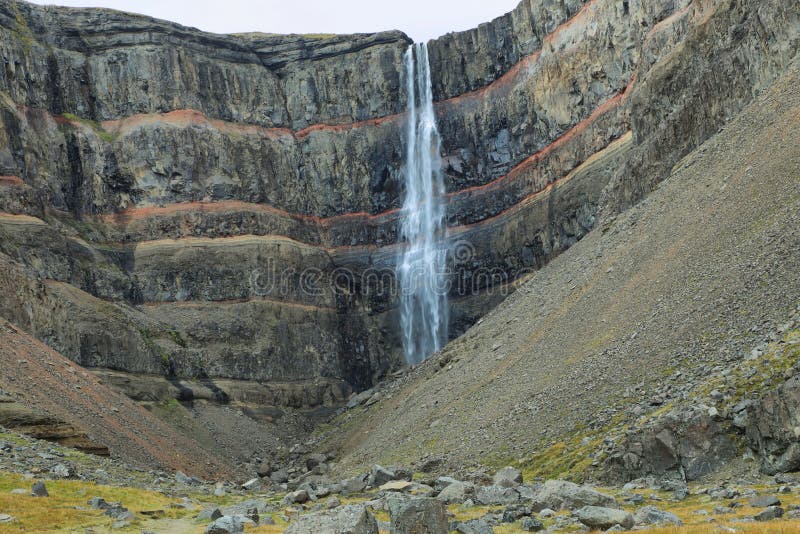 Hengifoss Waterfall in Iceland Stock Image - Image of fast, iceland ...