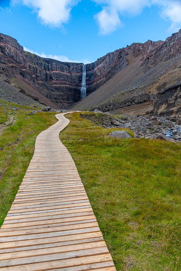 Hengifoss Waterfall Viewed on Iceland Stock Photo - Image of nature ...