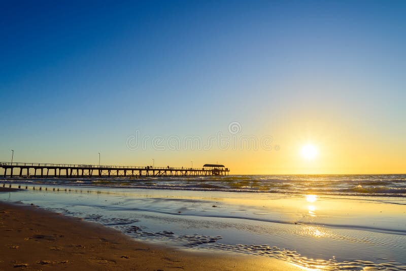 Henley Beach Jetty, South Australia Stock Image - Image of aussie ...