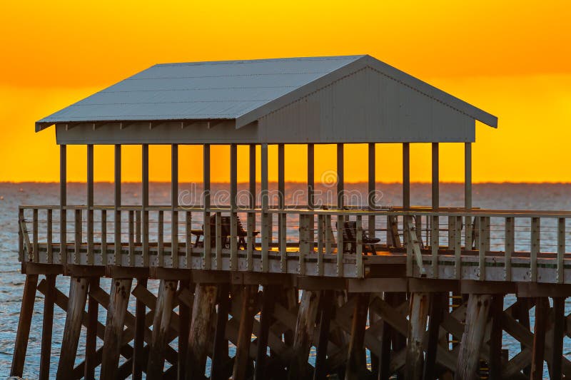 Henley Beach Jetty at Sunset Stock Image - Image of leisure, ocean ...