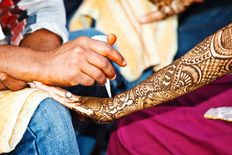 Henna decoration stock image. Image of process, poor - 30421837