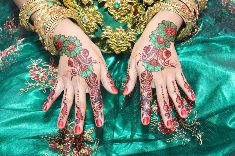 Henna on Hands stock photo. Image of asian, henna, drawing - 52088826