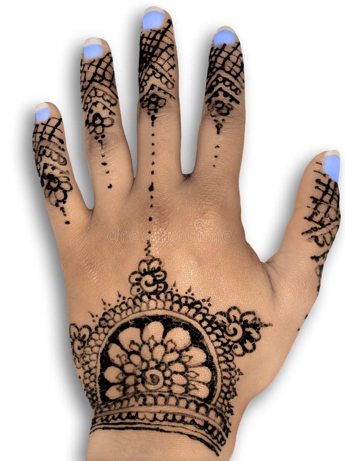 Henna Hena Mehendi Design - Isolated Blue Nails an Stock Illustration ...