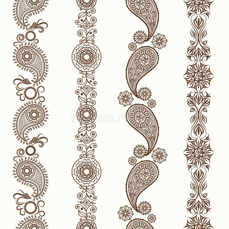 Detailed Henna Borders stock vector. Illustration of festival - 21822318