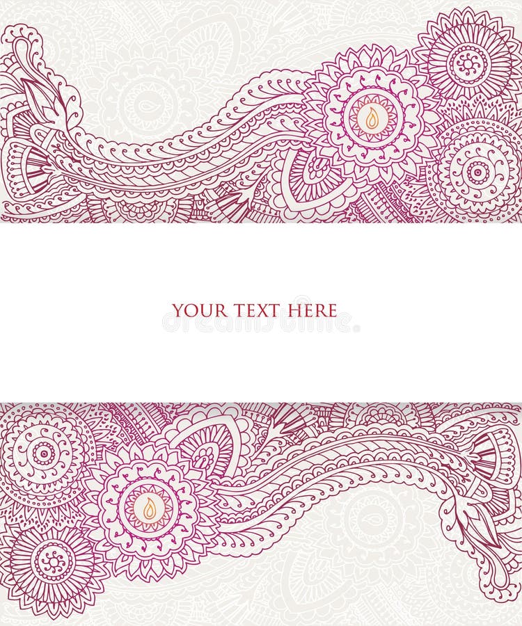 Henna Border stock vector. Illustration of tattoo, oriental - 19555359