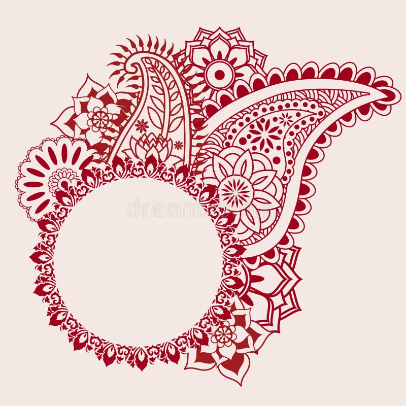 Abstract Henna Design Element Stock Vector - Illustration of indian ...