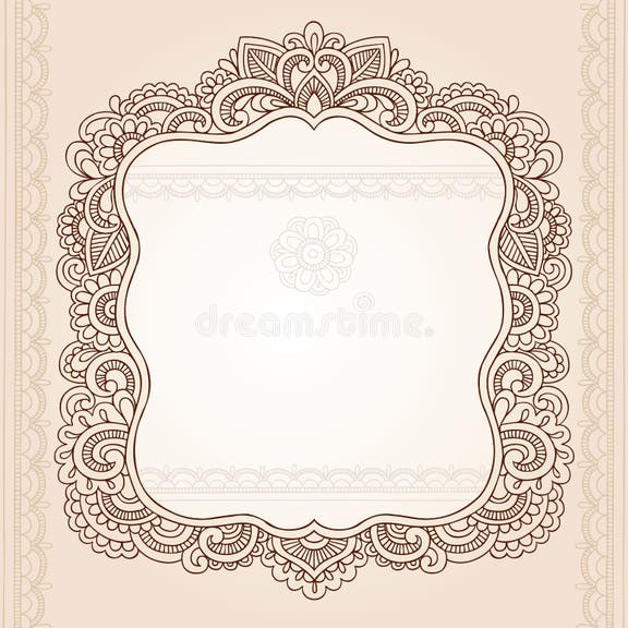 Henna Tattoo Flower Frame Doodle Vector Design Stock Vector ...