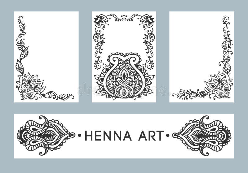 Henna vector banners stock vector. Illustration of border - 62418104