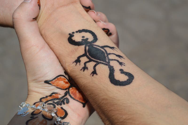 Henna stock image. Image of mans, henna, scorpion, bracelet - 61841191