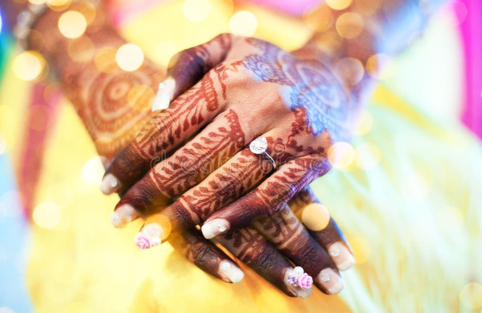 Hennatatuering, Indisk Brud Fotografering för Bildbyråer - Bild av ...