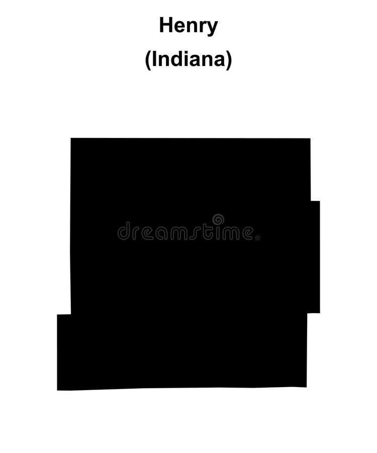 Henry outline map stock vector. Illustration of indiana - 361546525