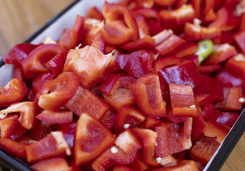 Hep of Red Chopped Pepper Paprika Stock Photo - Image of juicy ...
