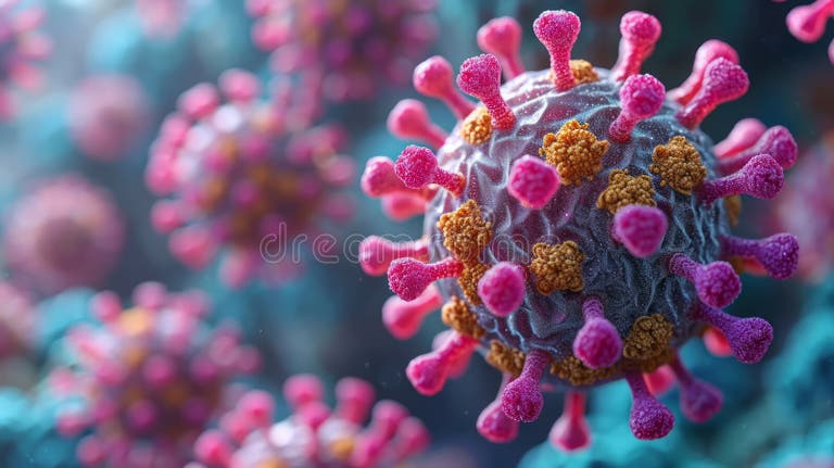 Hepatitis C Virus Under a Microscope AI Generated Stock Illustration ...
