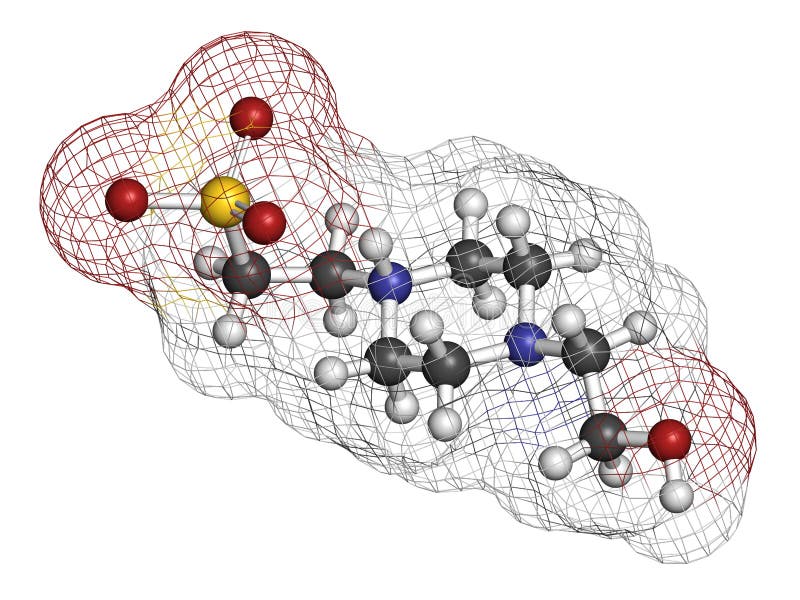 Hepes Molecule Made with Balls, Scientific Molecular Model. Chemical 3d ...
