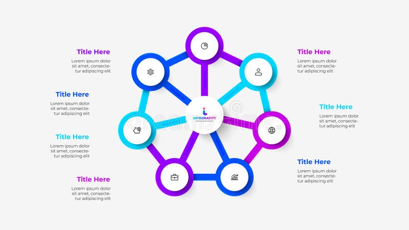 Heptagon Abstract Diagram with Central Circle and 6 Circles Around ...