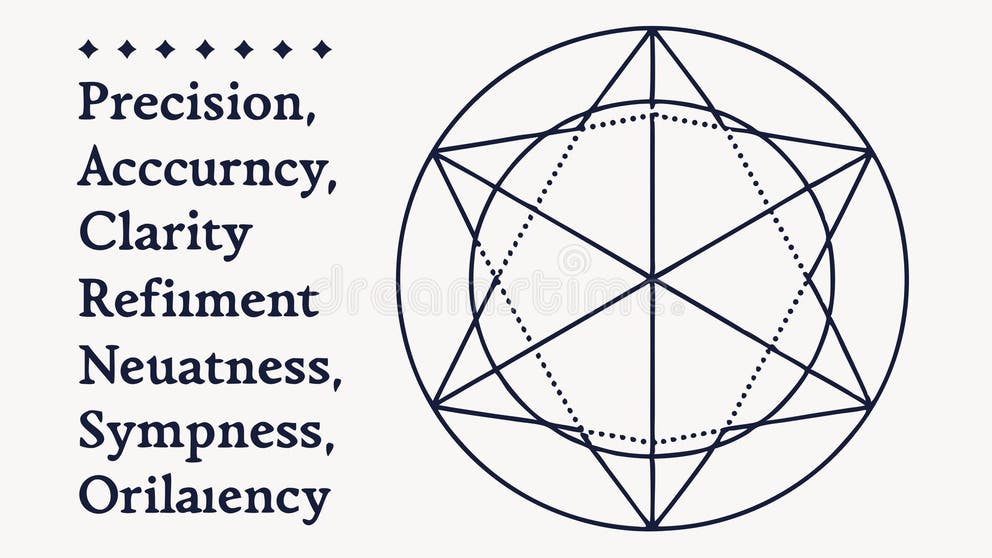 Heptagonal Geometric Diagram with a List of Abstract Qualities, Vector ...