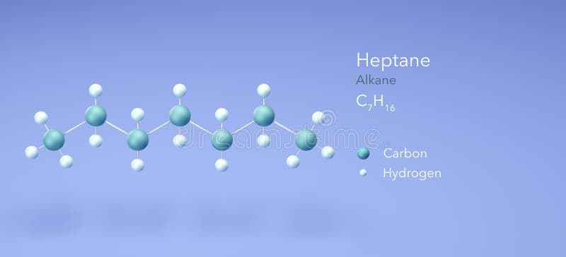 Heptane, Molecular Structures, Alkane, 3d Model, Structural Chemical ...