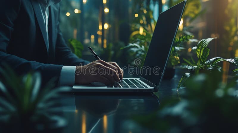 At Her Desk, a Young Woman is Busy Writing Notes by Hand on a Notepad ...