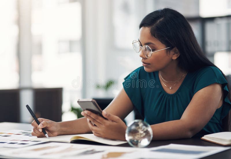 Her Devices Come in Handy when Shes Busy Designing. a Young Designer ...