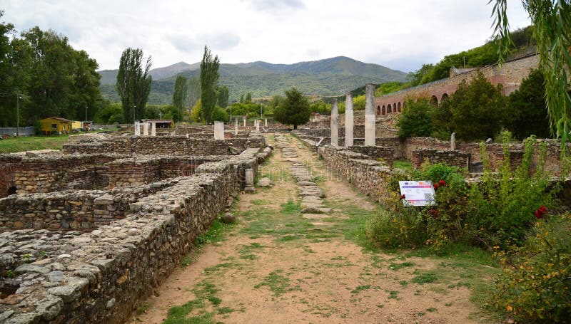 Heraclea in Bitola, Macedonia Stock Illustration - Illustration of wall ...