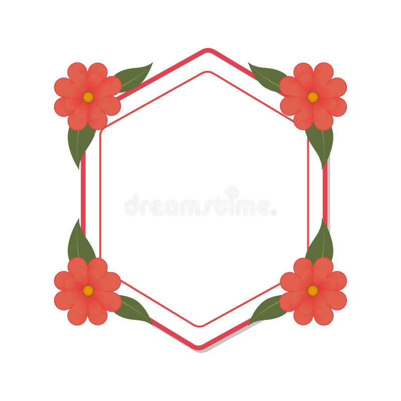Heraldic Border with Flowers and Leaves Stock Vector - Illustration of ...