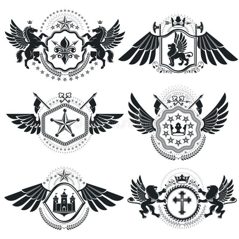 Heraldic Coat of Arms, Vintage Vector Emblems. Classy High Quality ...