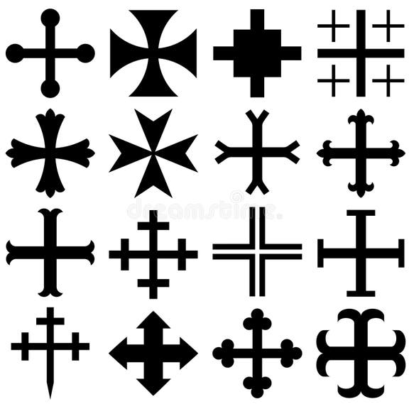 Heraldic crosses stock vector. Illustration of believe - 24647548