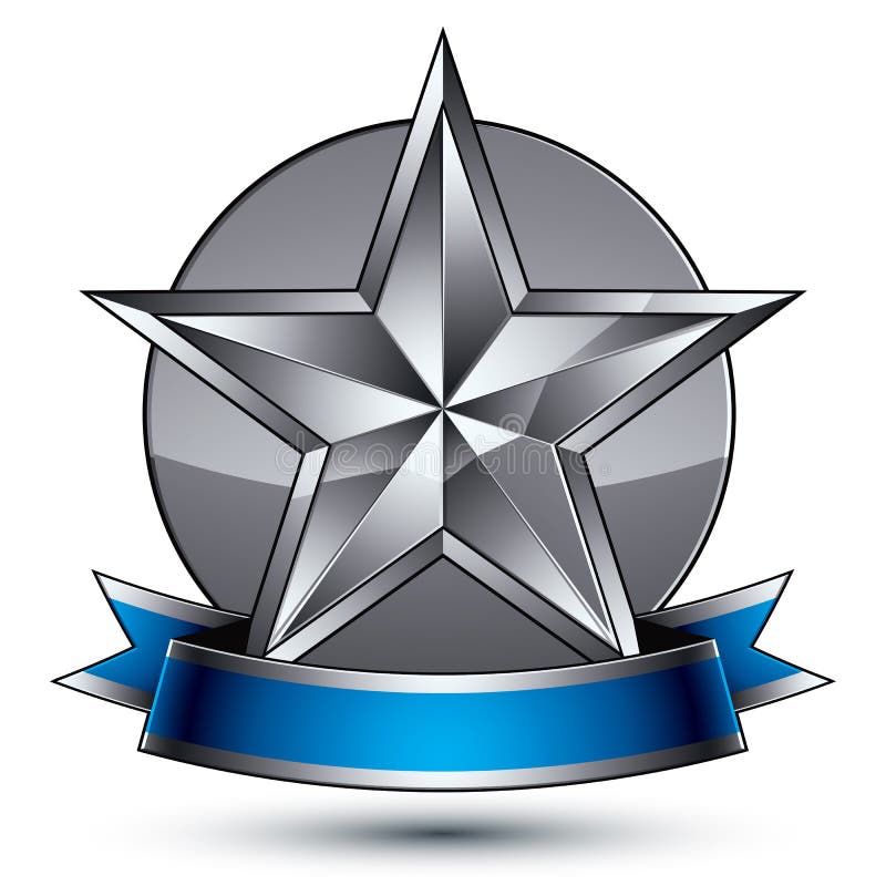 Heraldic 3d Glossy Blue and Gray Icon - Can Be Used in Web Stock Vector ...