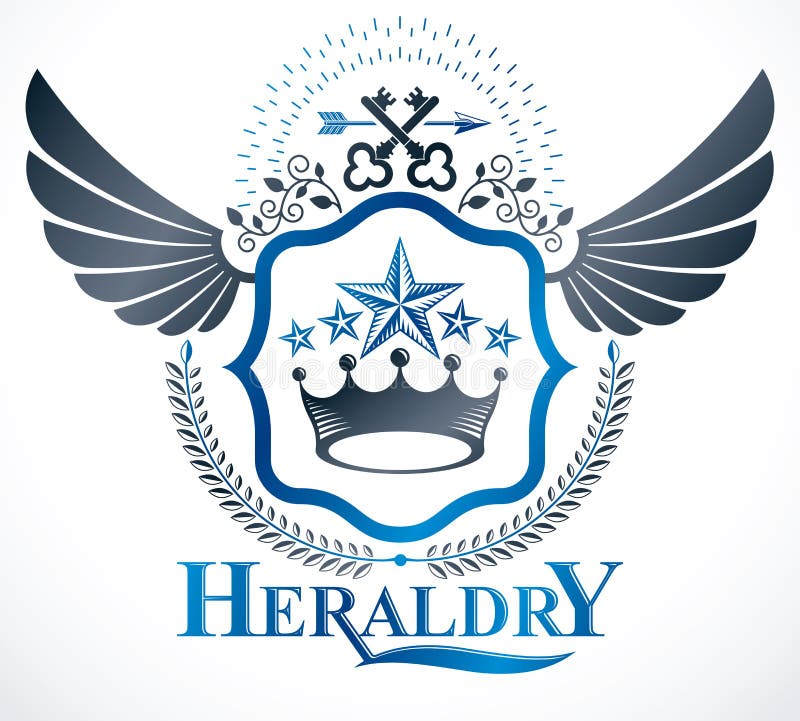 Heraldic Design, Vector Vintage Emblem. Stock Vector - Illustration of ...