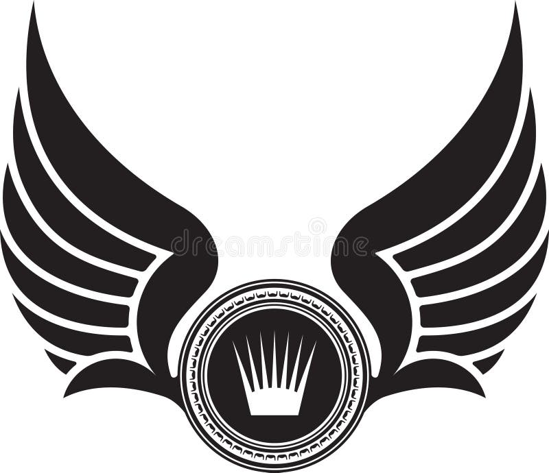 Heraldic Design with Wings and Crown Stock Vector - Illustration of ...