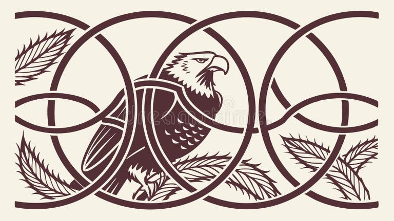 Heraldic Eagle within a Celtic Knot Style Border, Vector Design ...