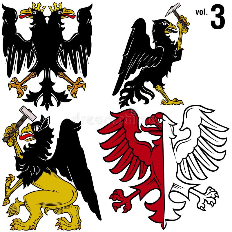 Heraldic Eagles vol.3 stock vector. Illustration of medieval - 1829424