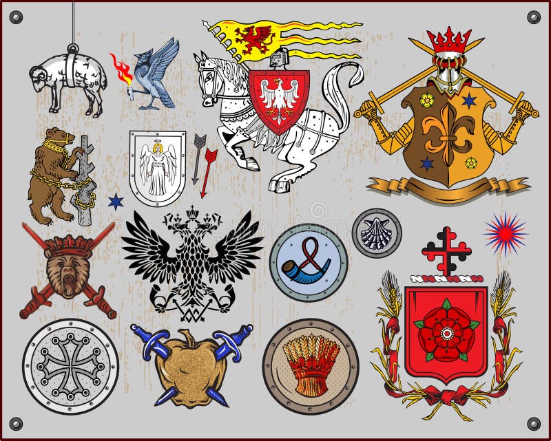 Heraldic elements stock vector. Illustration of ornament - 10708383