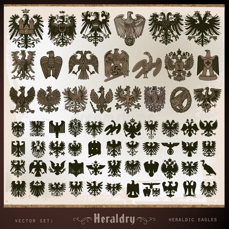 Heraldic elements eagles stock vector. Illustration of background ...