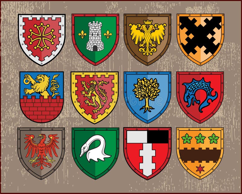 Heraldic elements various stock vector. Illustration of heraldic - 27808068