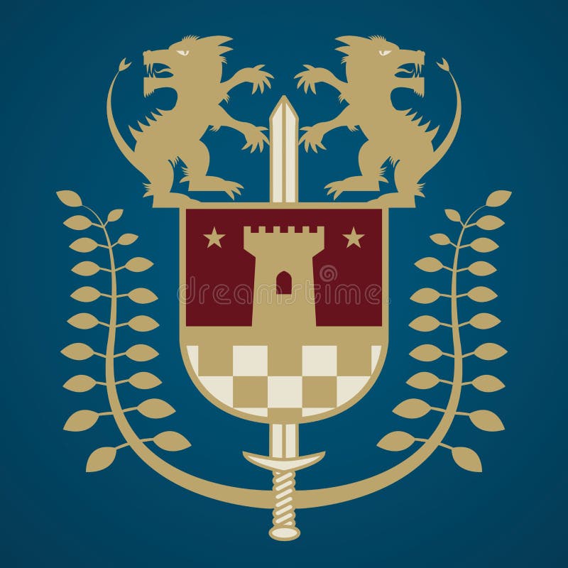 Heraldic emblem stock vector. Illustration of mythical - 37661059