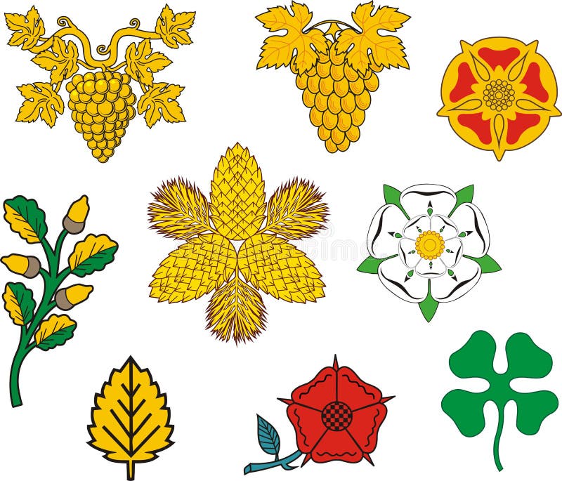 Heraldic floral elements stock vector. Illustration of quatrefoil ...