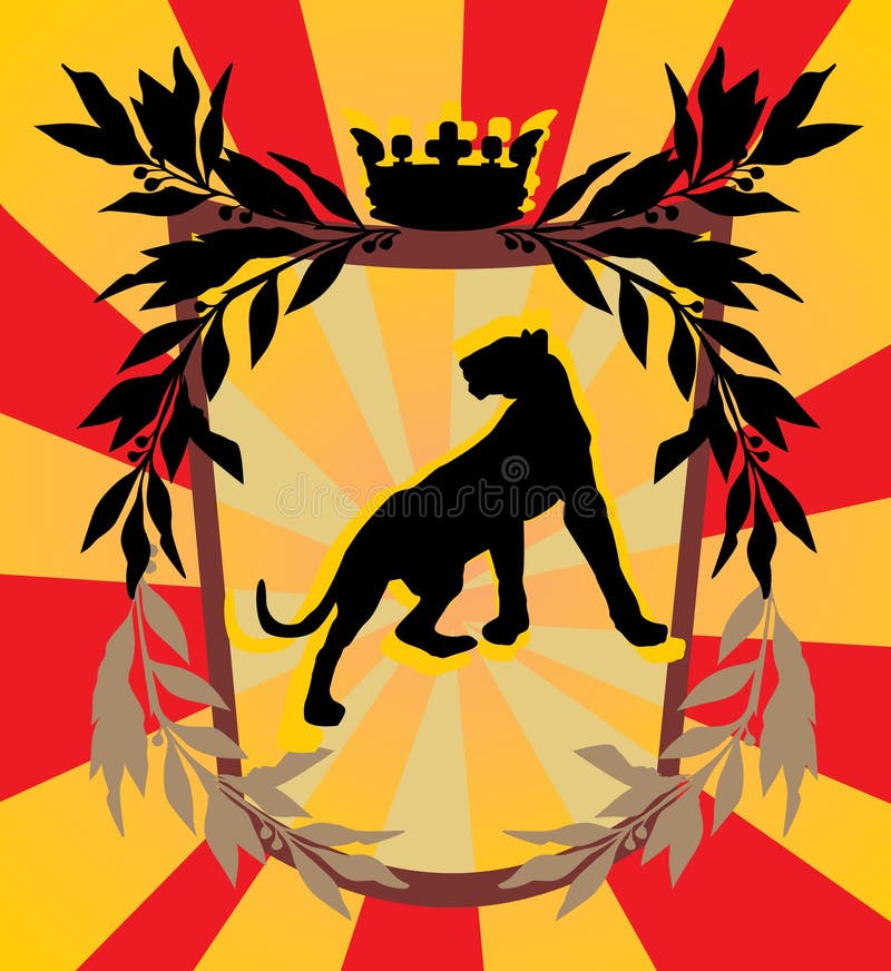 Heraldic Panther vector stock vector. Illustration of grunge - 9895165