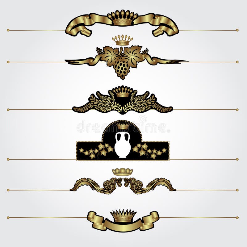 Heraldic Gold Luxury Decor Element Stock Vector - Illustration of ...