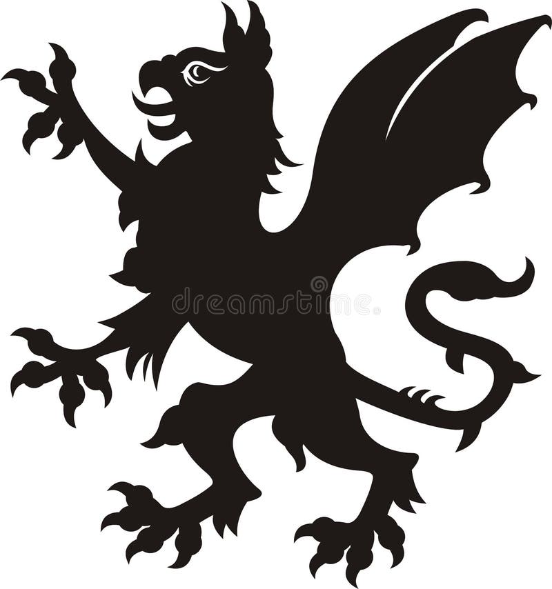 Silhouette of Griffin. Vector Gryphon. Mythical Creature. Isolated on ... Silhouette of Griffin. Vector Gryphon. Mythical Creature. Isolated on ...