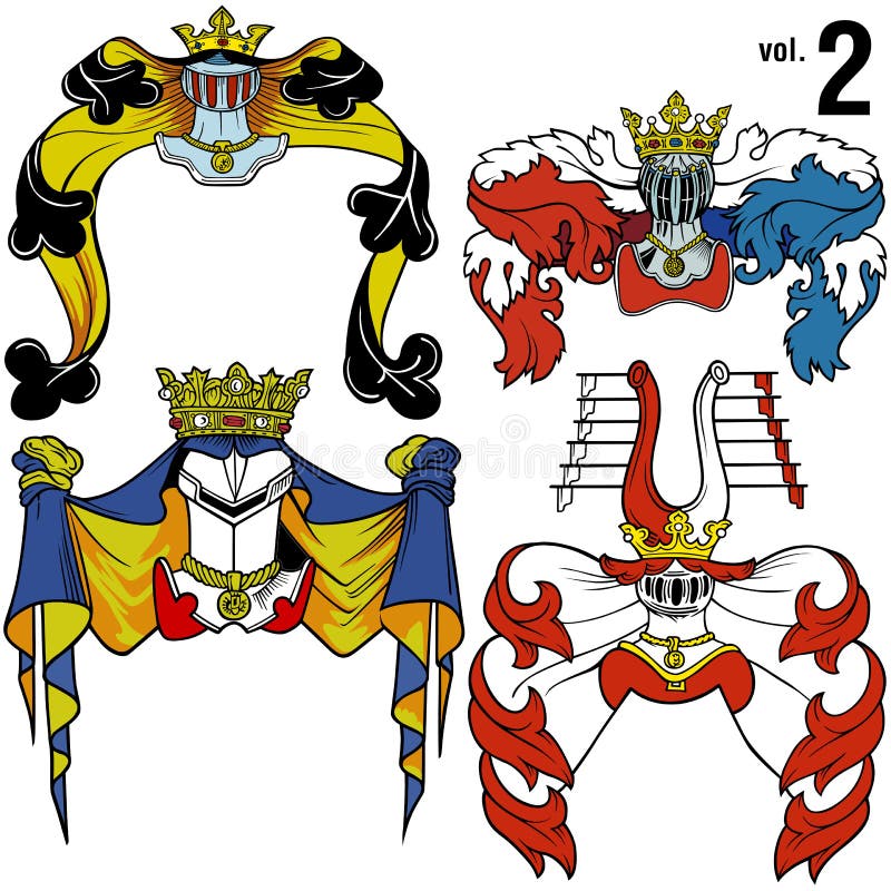 Heraldic Helmets vol.1 stock vector. Illustration of arms - 1829455