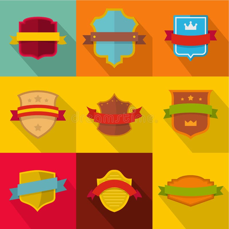 Heraldic Icons with Shields Vector Illustration Stock Vector ...