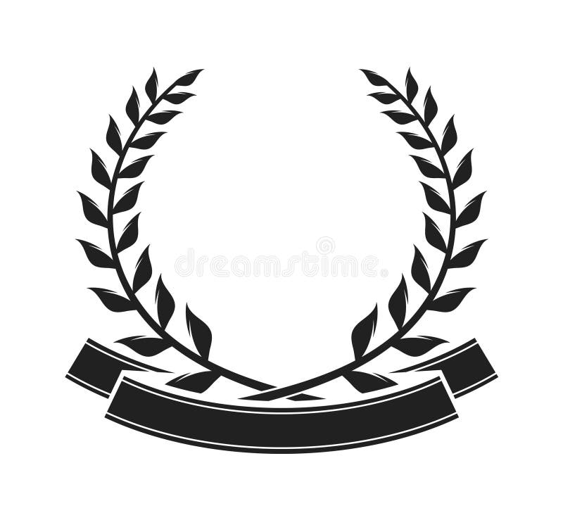 Heraldic Laurel Wreath Trophy Label Stock Illustration - Illustration ...