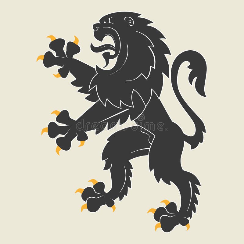 Heraldic lion with sword stock vector. Illustration of mascot - 22738022