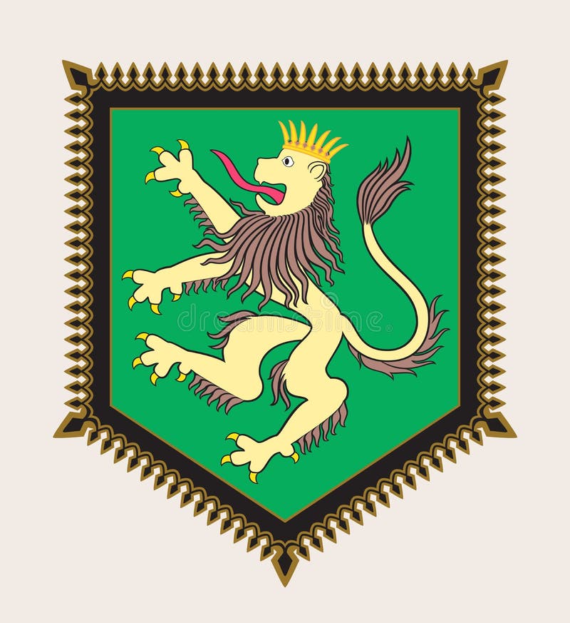 Heraldic lion crest stock vector. Illustration of arms - 73733925