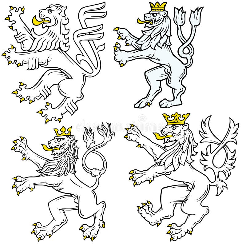 Heraldic Lions vol.5 stock vector. Illustration of heraldic - 1846165