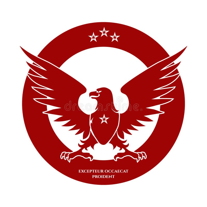 Heraldic Red Eagle and Stars Logo Stock Vector - Illustration of falcon ...