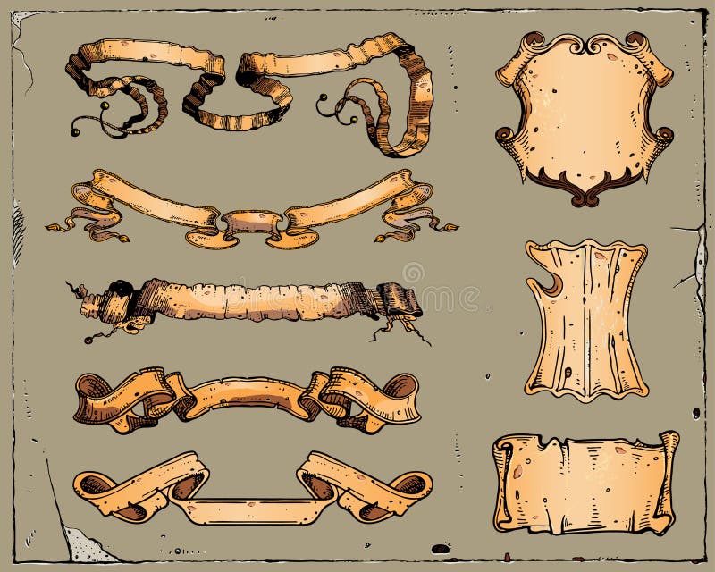 Vector Set of Heraldic Elements Stock Vector - Illustration of badge ...